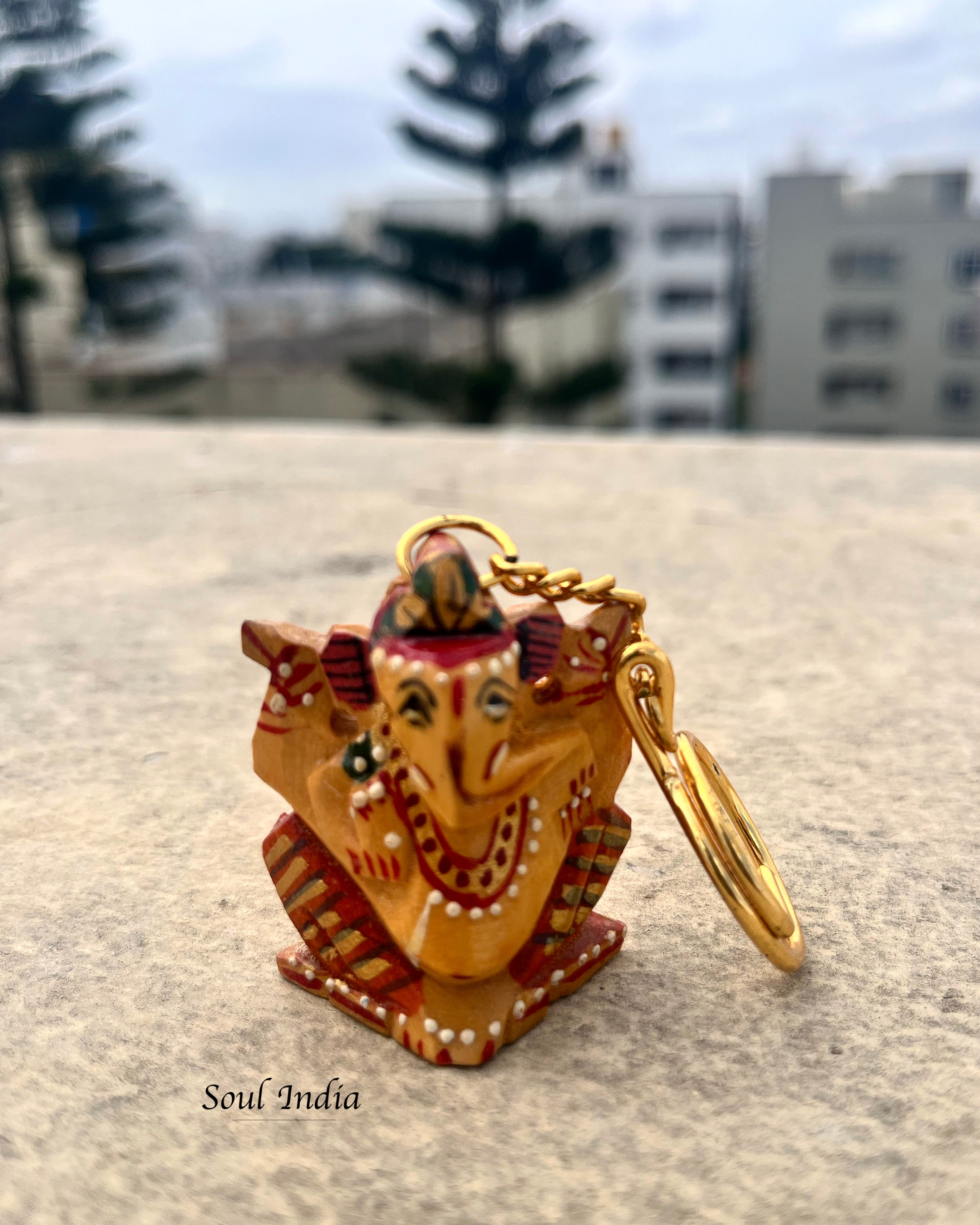 Handcrafted Wooden Keychain- Kondapalli Art – Soul India